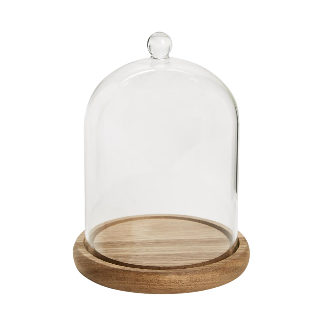 Cloche with Ball Handle and Wood Base, Large – The Summer Kitchen